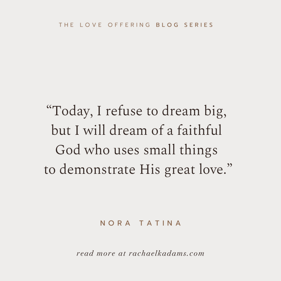 How Small Things Demonstrate God's Great Love by Nora Tatina - Rachael ...
